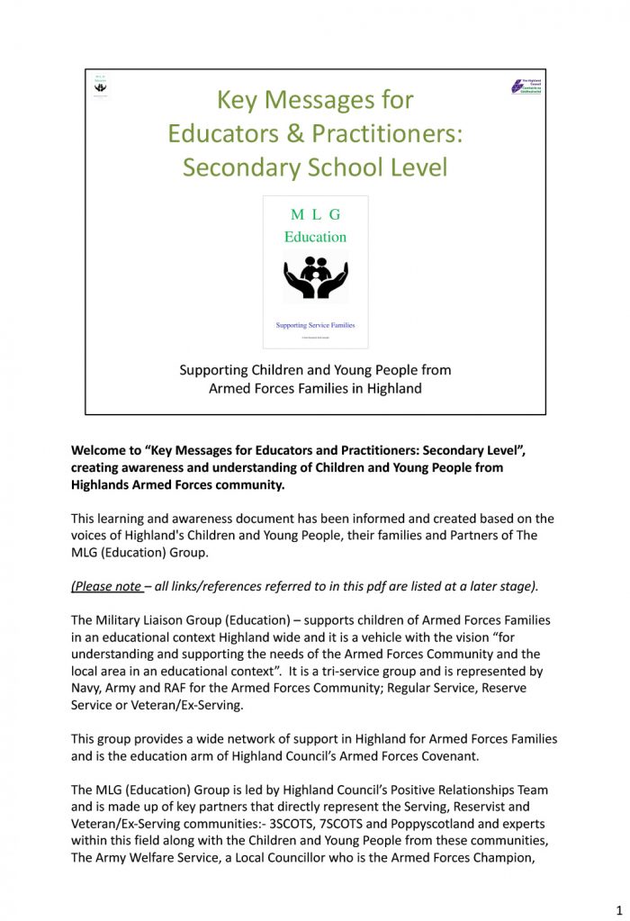 Key messages for education practitioners - Forces Children’s Education ...